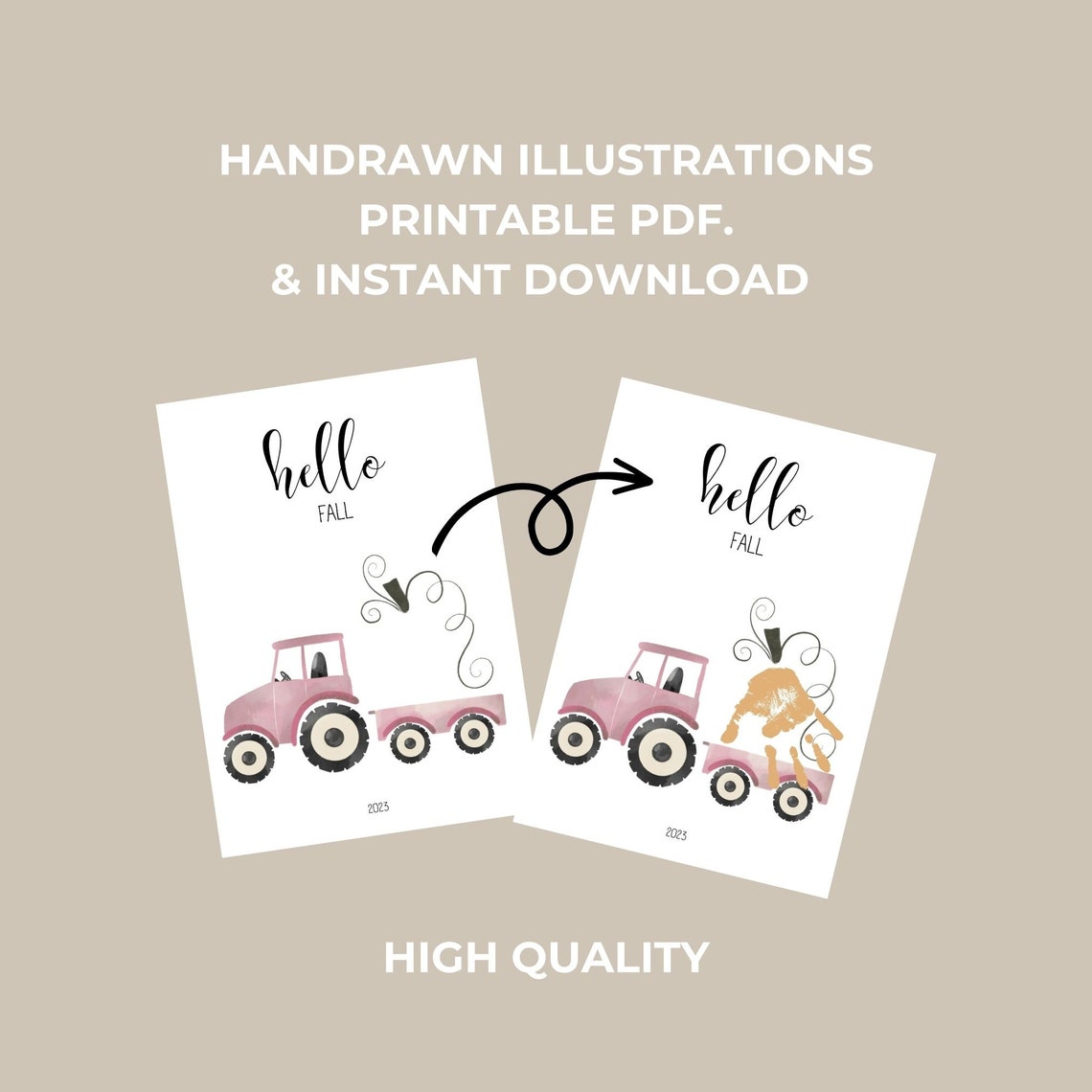 Fall Handprint Craft Printable Bundle Pumpkin Art Preschool - Etsy