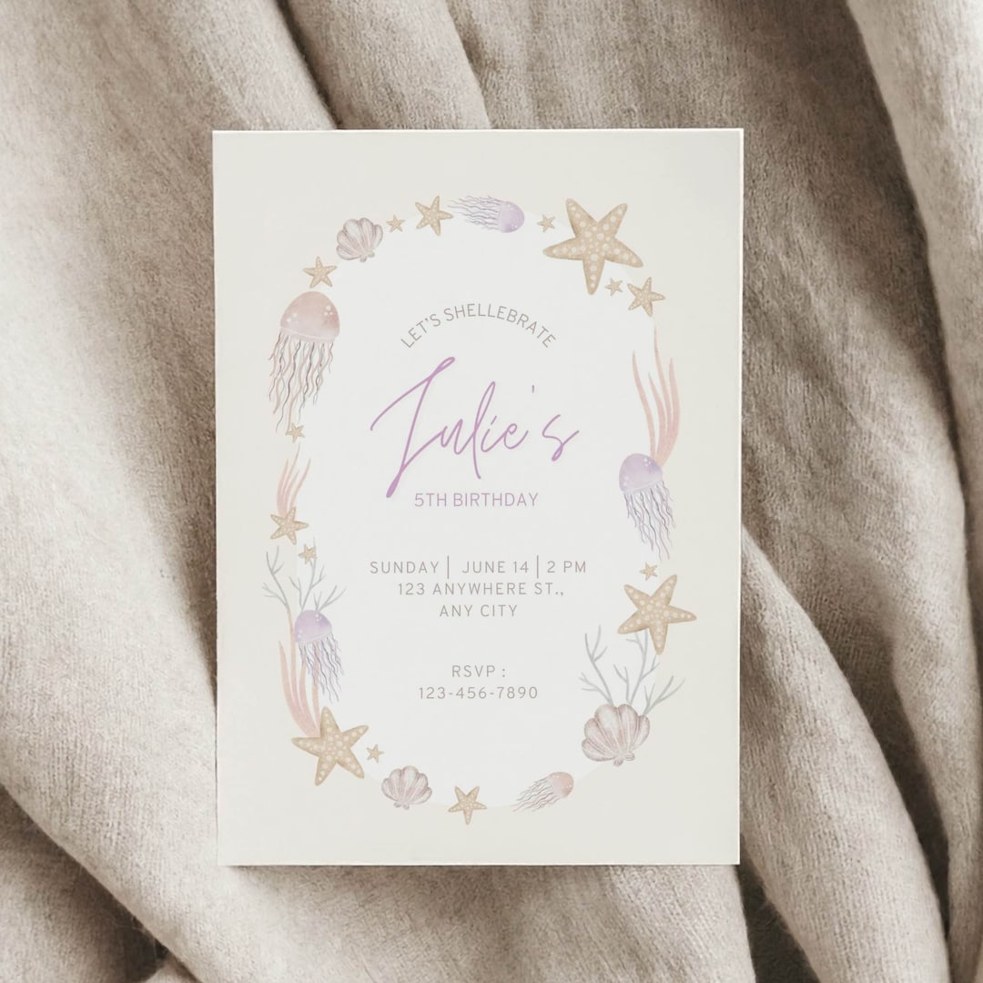 Under the Sea Birthday Invitation Template, Editable Ocean Animals ...
