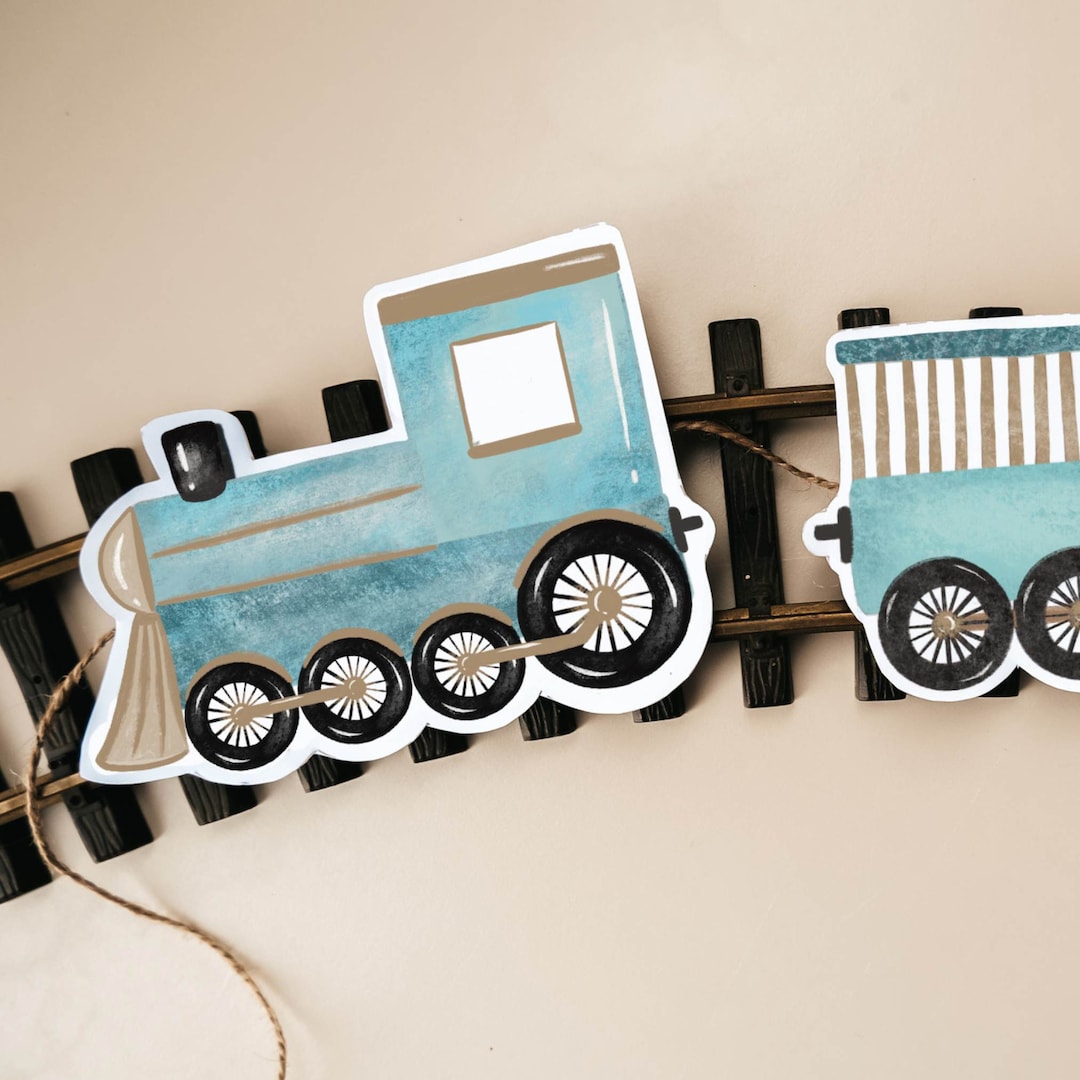 Blue Train 2nd Birthday Banner: Printable Party Decor (digital Download ...