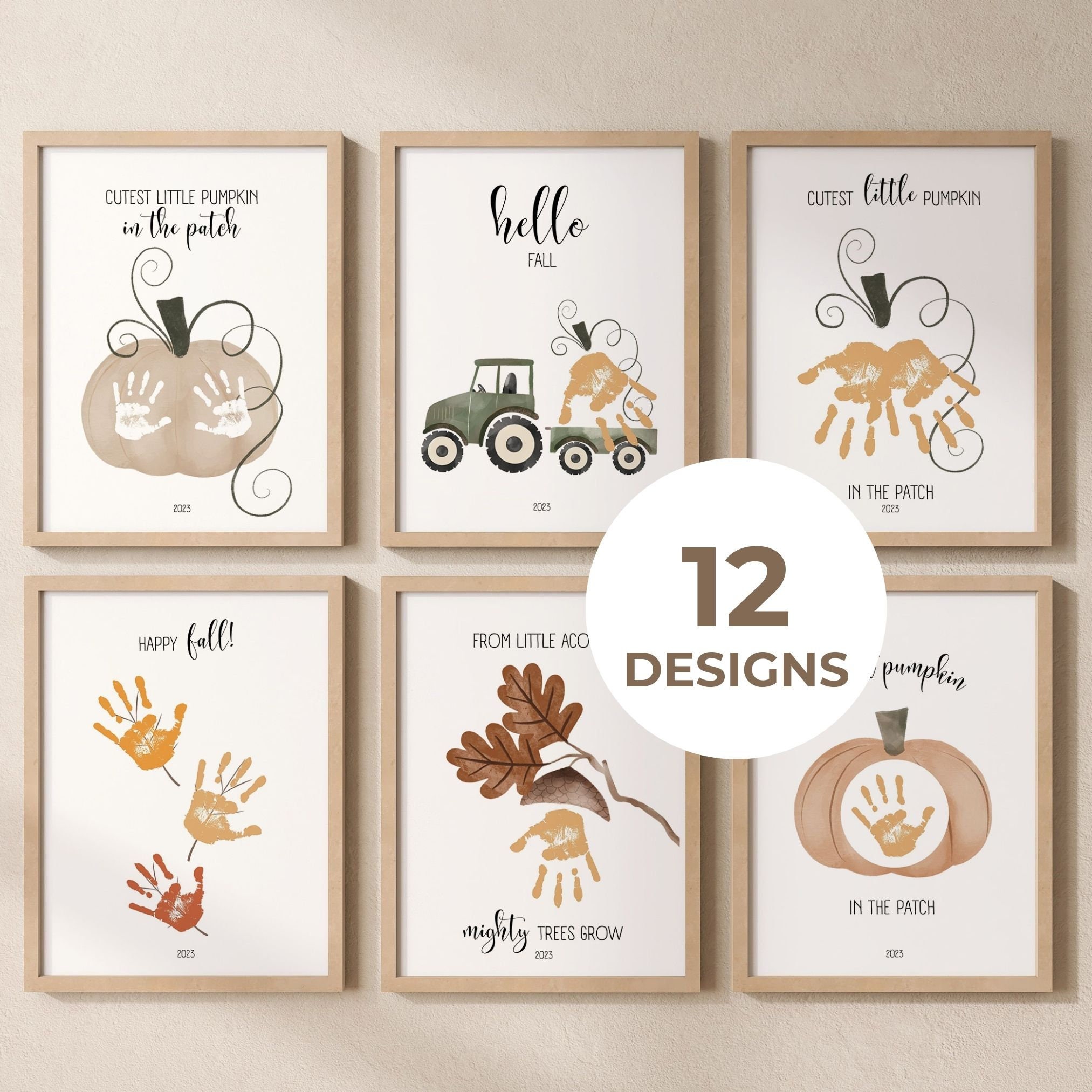 Fall Handprint Craft Printable Bundle Pumpkin Art Preschool Craft Kit ...