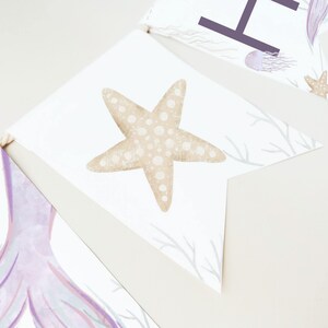 Customizable Mermaid Birthday Banner | Dive Into Five Celebration ...