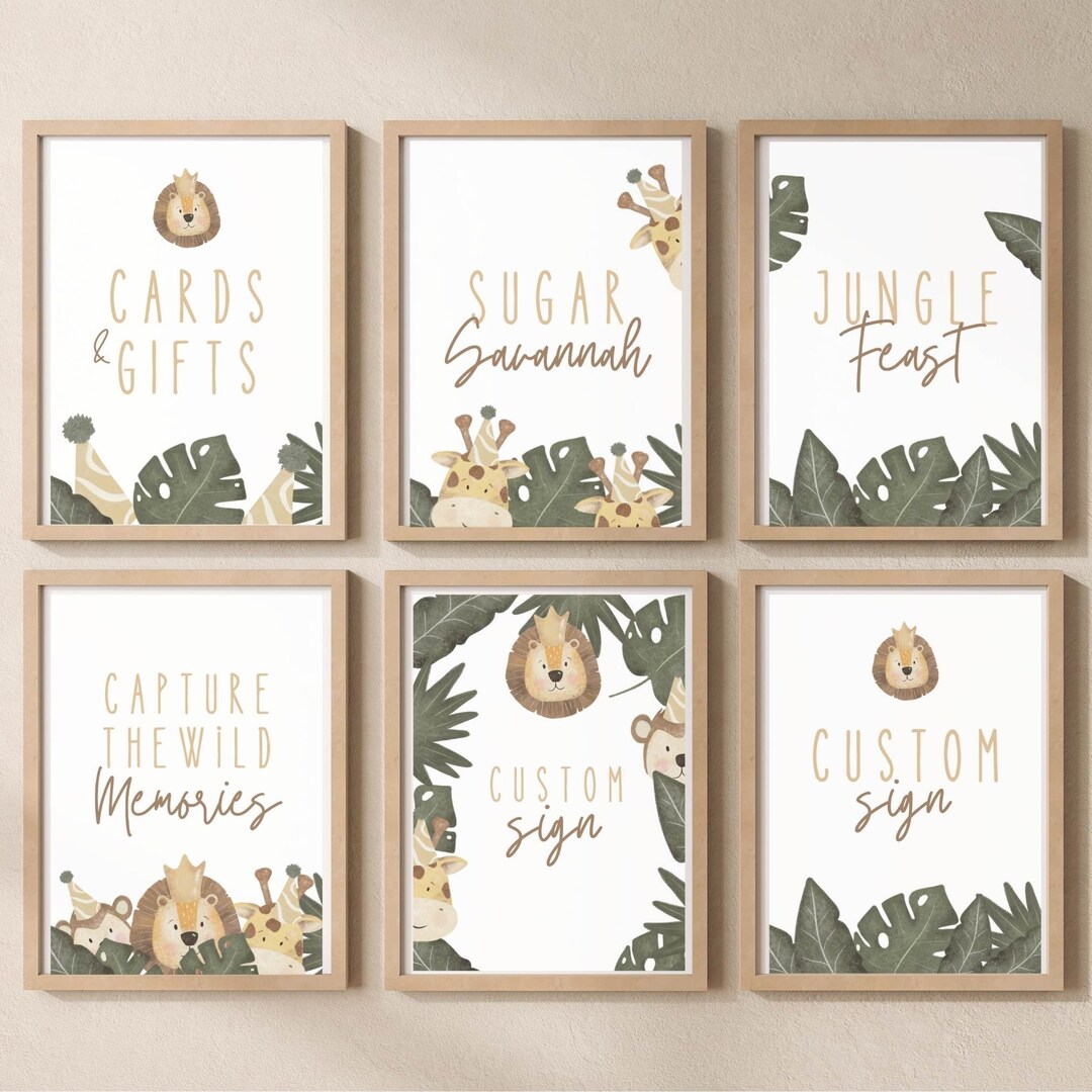 Editable WILD ONE Birthday Table Signs / Wild One Decoration, Safari ...