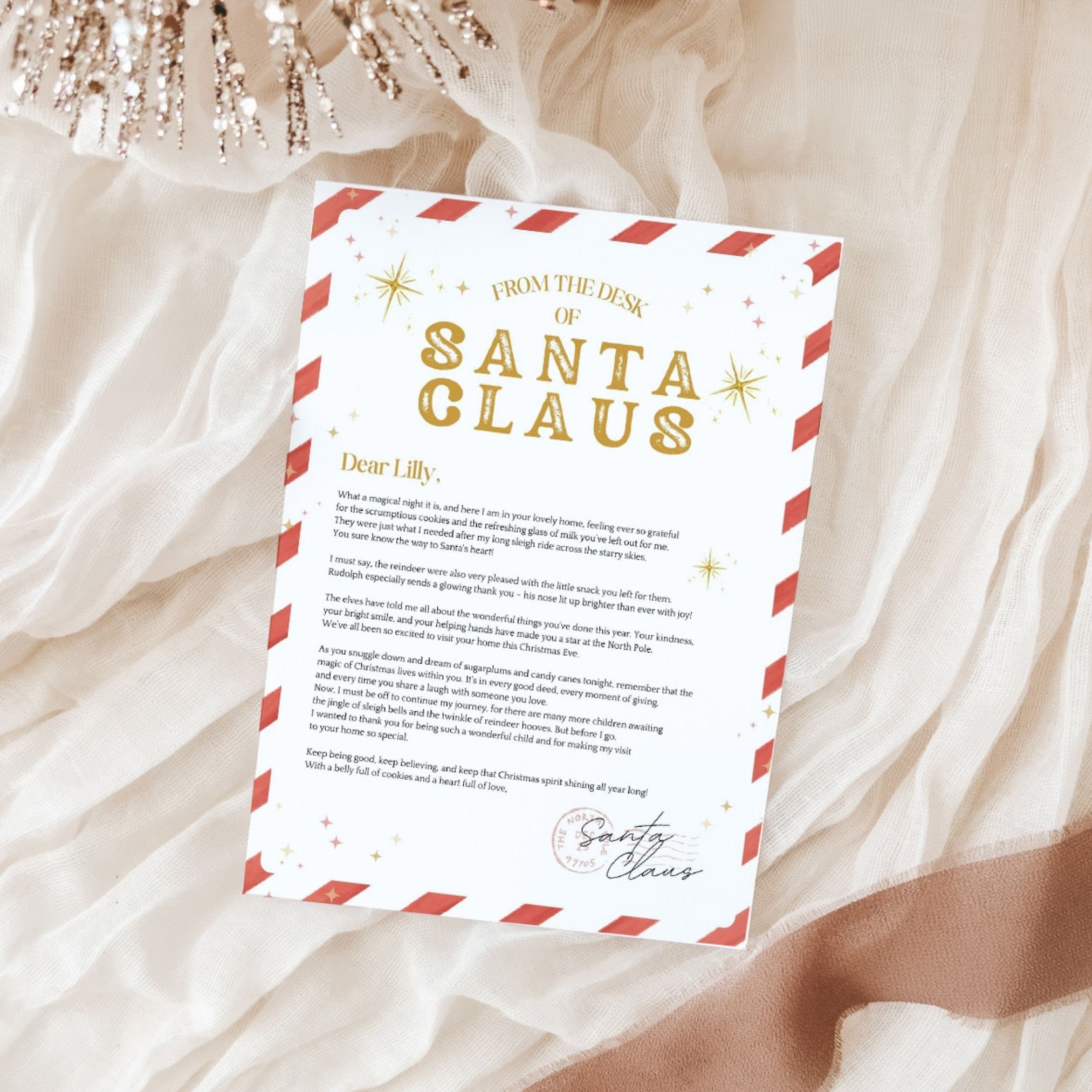 Letter From Santa Secret Santa Ideas Santa Letters Nice - Etsy