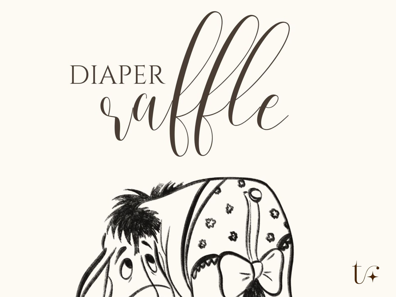Diaper Raffle Sign. Winnie the Pooh Elegant Baby Shower Sign. - Etsy