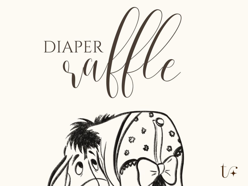 Diaper Raffle Sign. Winnie the Pooh Elegant Baby Shower Sign. - Etsy