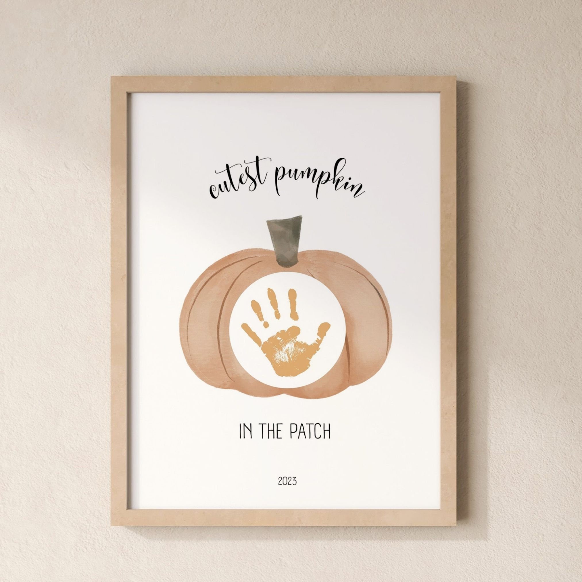 Fall Handprint Craft Printable Pumpkin Art Preschool Craft Kit - Etsy