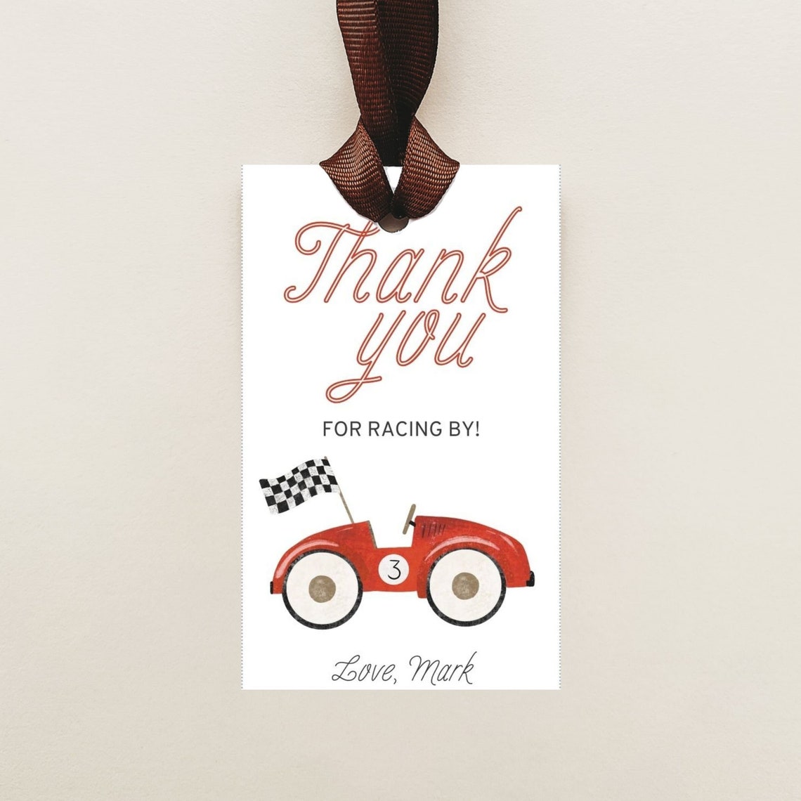 Editable Race Car Birthday Favor Tag: Personalized Party Decor (digital ...