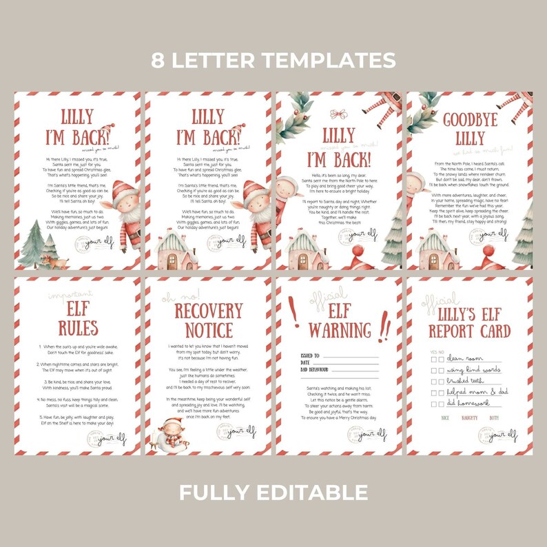 EDITABLE Elf Printable Ideas, Elf Welcome Letter, Elf Arrival Letter ...