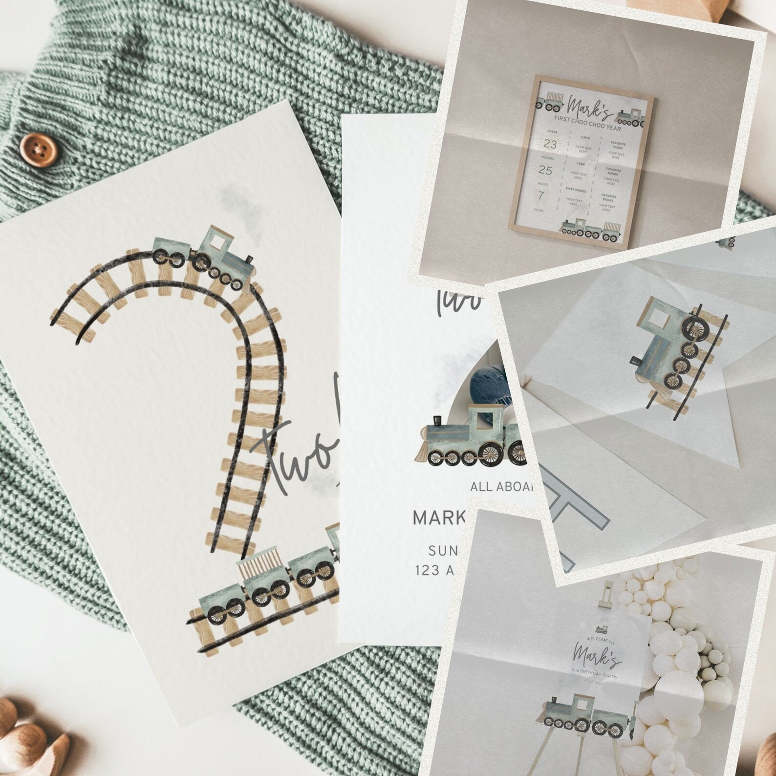 Train 2nd Birthday Decorations Bundle: Editable Party Decor - Etsy