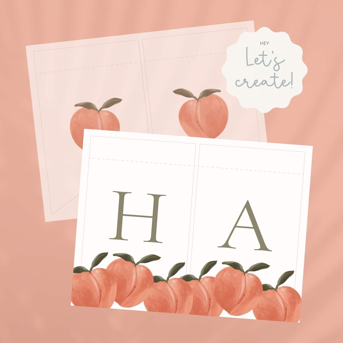 One Sweet Peach Birthday Banner: First Birthday Decor (editable Canva ...