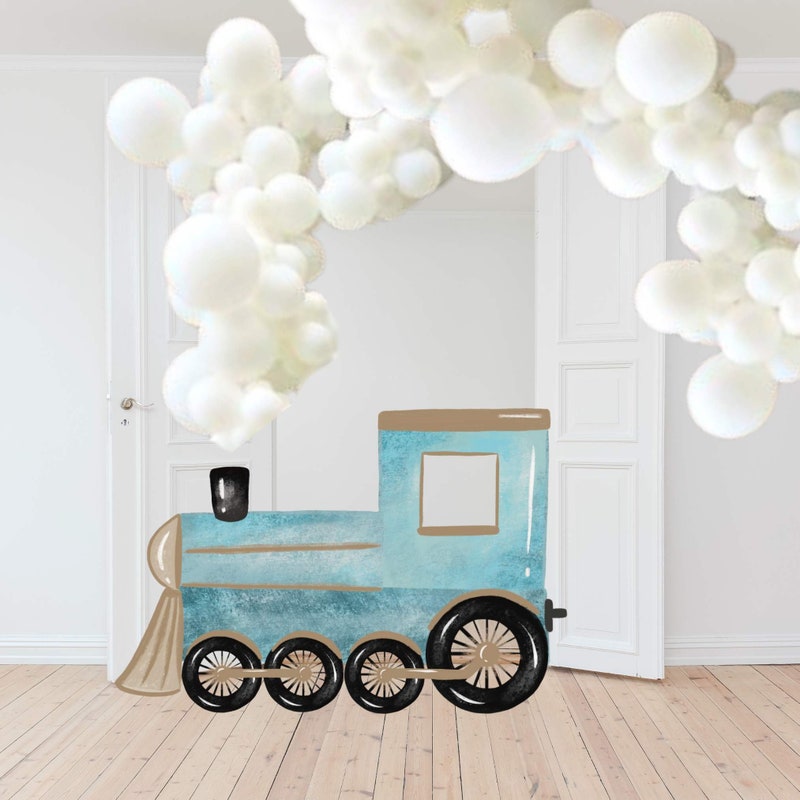 Train Balloon Invitation - Etsy