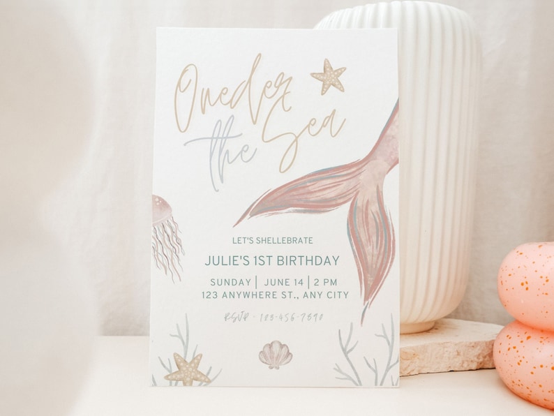 Editable Mermaid Birthday Invitation Mermaid Invite Under - Etsy