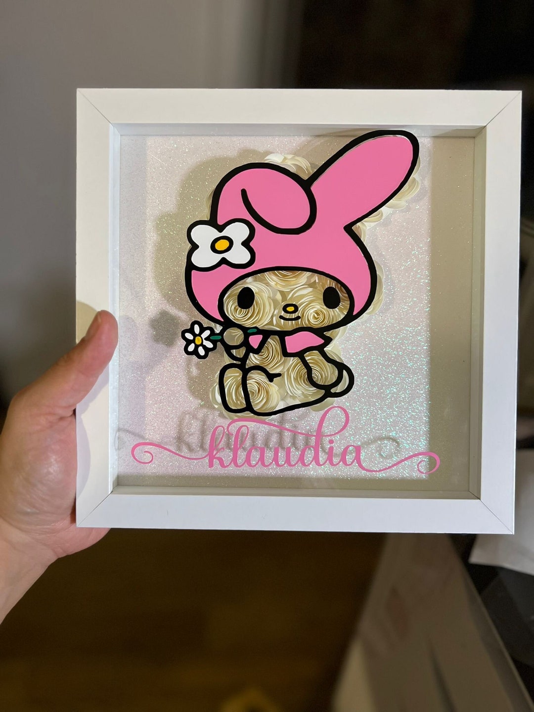 My Melody Shadow Frame | Cute | Dorm Decor Gift | Rose Frame | Gift for ...