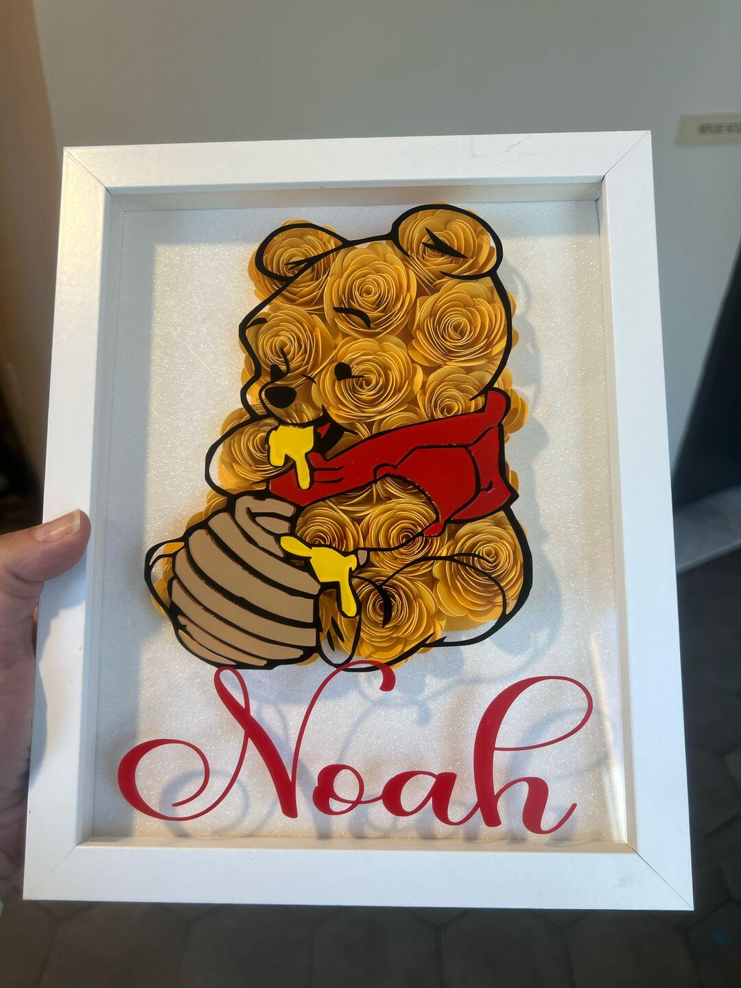 Baby Winnie the Pooh Rose Shadow Box Frame: Nursery Decor - Etsy