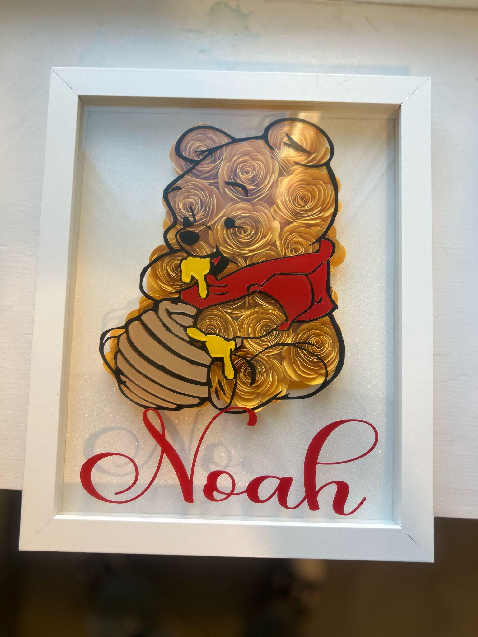 Baby Winnie the Pooh Rose Shadow Box Frame: Nursery Decor - Etsy