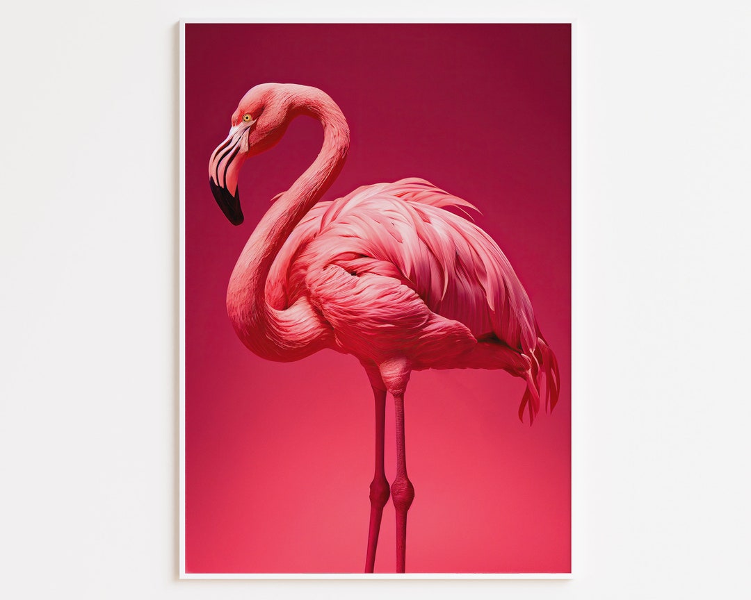 Pink Flamingo Wall Art. Post to Download. Printable Art. 59x84cm. - Etsy