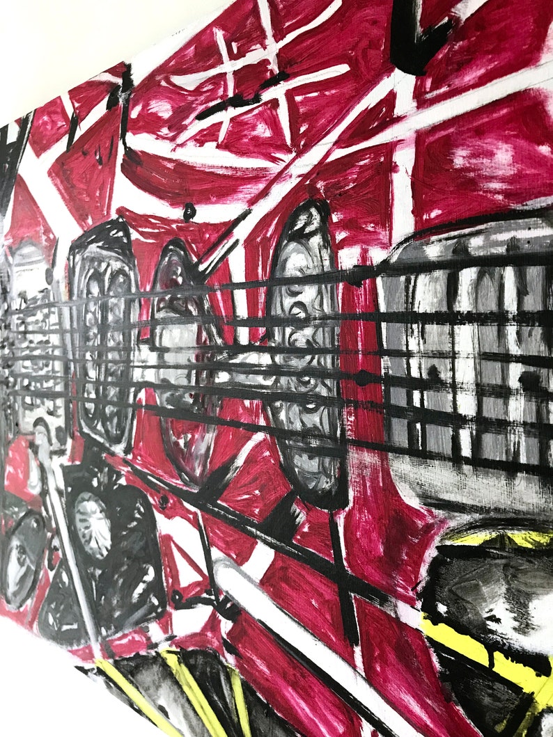 Van Halen Frankenstein Guitar Frankenstrat Oil Painting on Canvas 50x60 ...