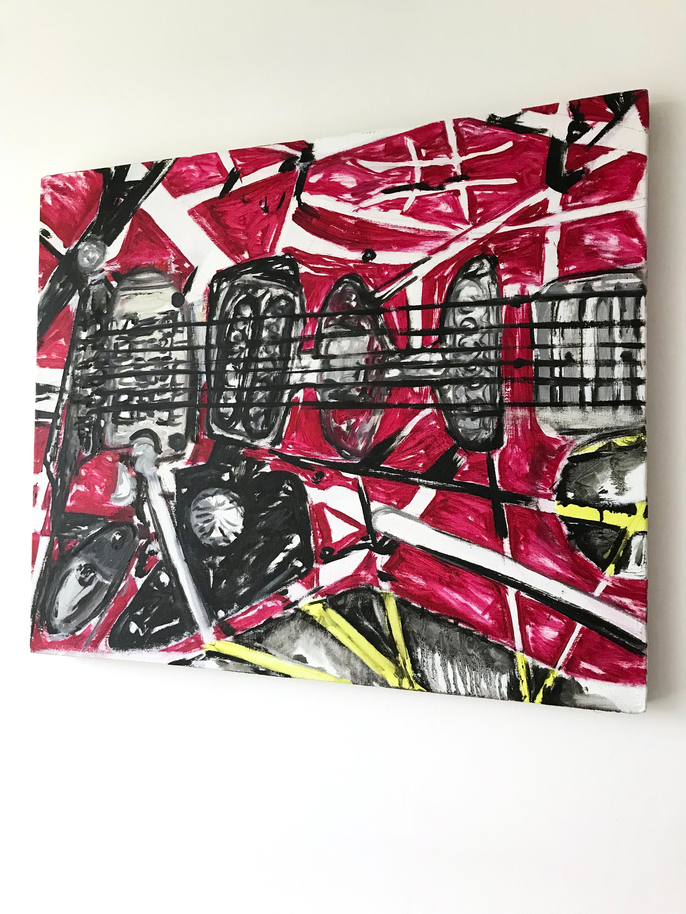 Van Halen Frankenstein Guitar Frankenstrat Oil Painting on Canvas 50x60 ...