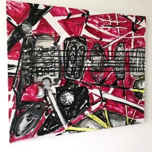 Van Halen Frankenstein Guitar Frankenstrat Oil Painting on Canvas 50x60 ...