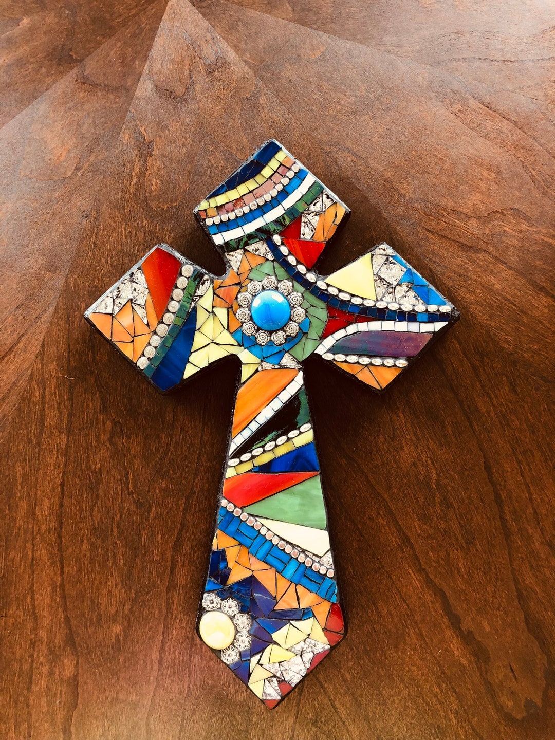 Multi-colored Mosaic Cross - Etsy