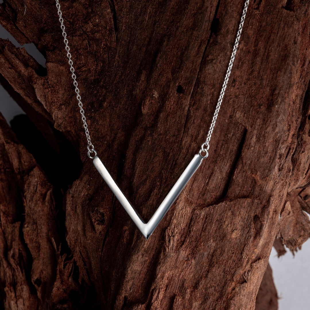 Chevron Sterling Silver Pendant Necklace | Chevron Pendant | Pendant ...