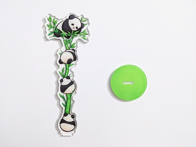Kawaii Pandas With Bamboo Acrylic Washi Stand Kawaii Washi Holder Stand ...