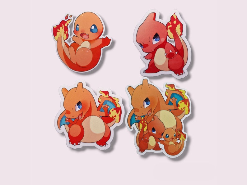 Gen 1 Fire Starters Charmander, Charmeleon and Charizard - Etsy