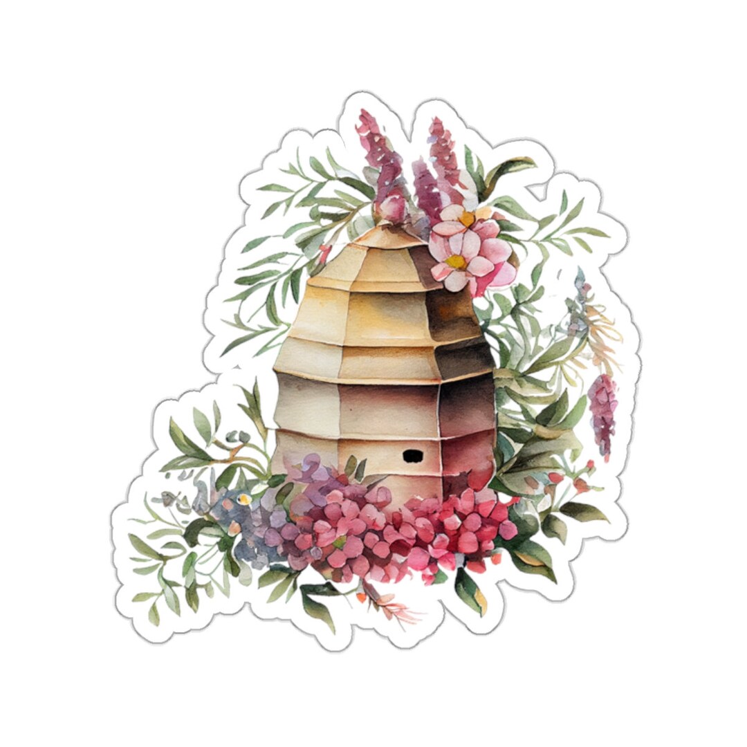 Floral Bee Nest Die-cut Stickers Transparent Sticker - Etsy
