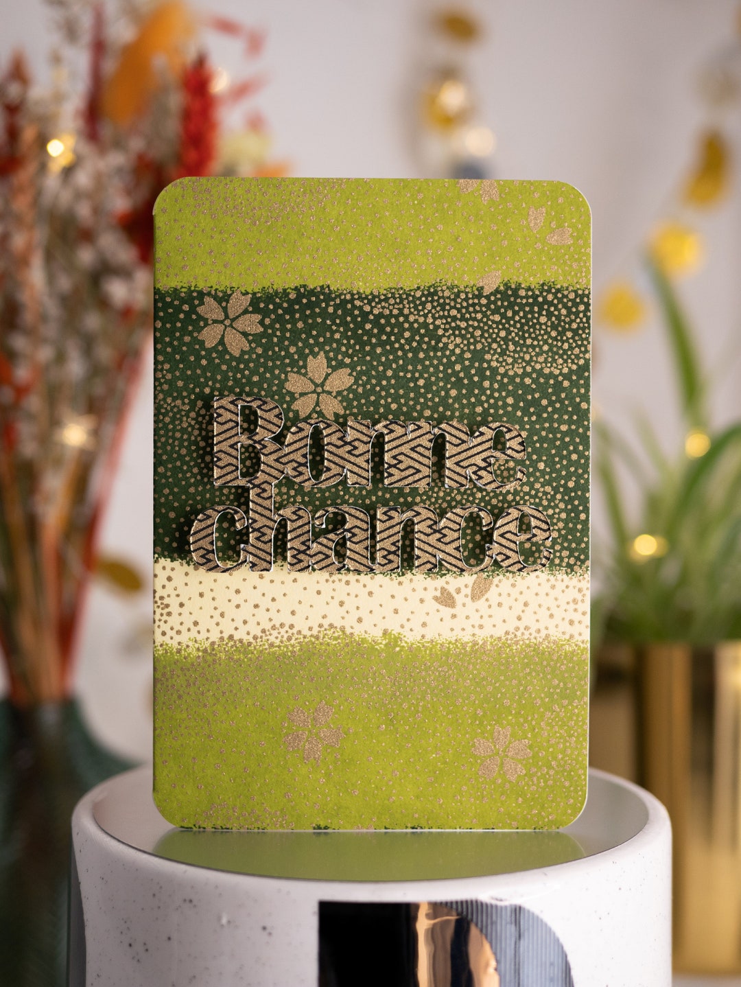 Customizable Japanese Paper Card Kiniro - Etsy