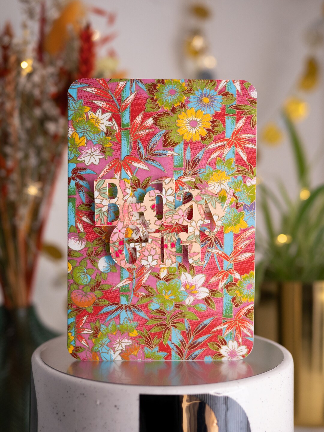 Customizable Japanese Paper Card - Tropical Pinku - Etsy