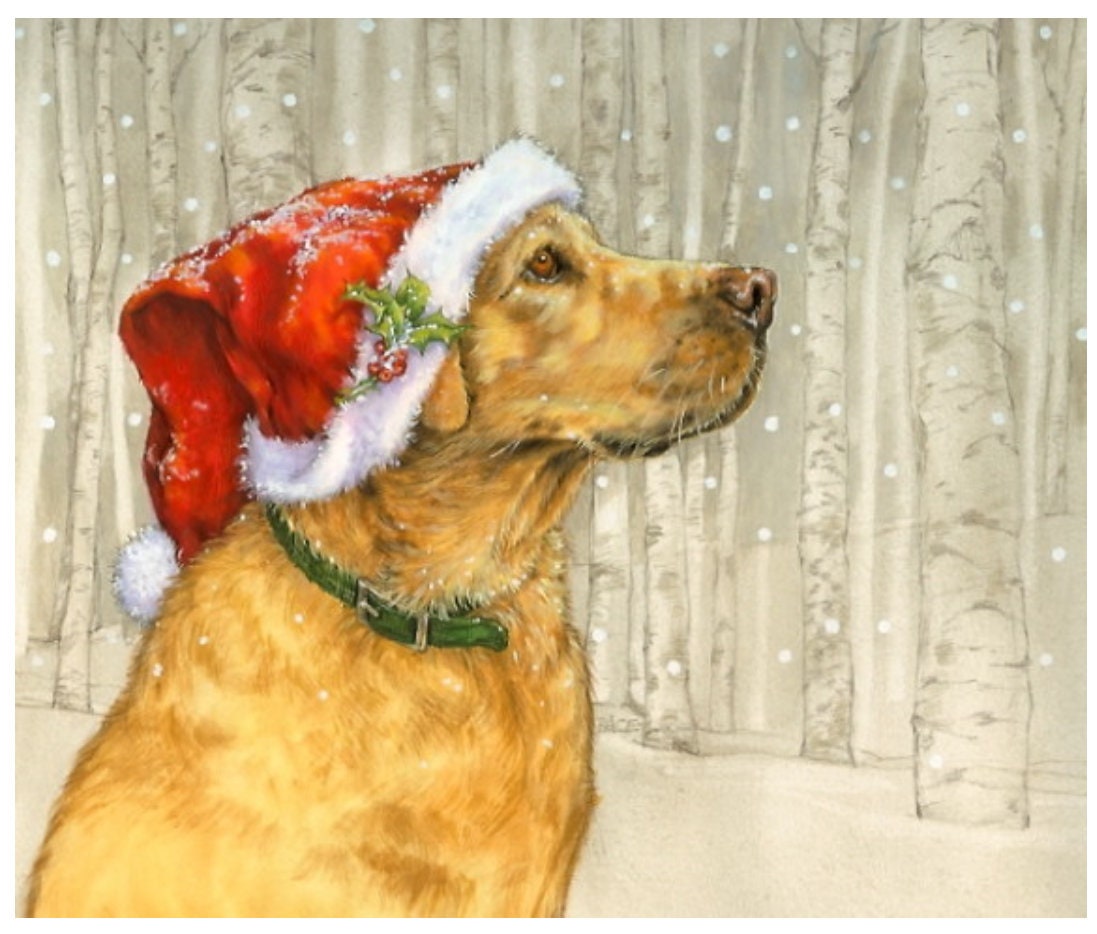 House Flag Yellow Lab Dog Wearing a Santa Hat Yard Garden Flag Donna ...