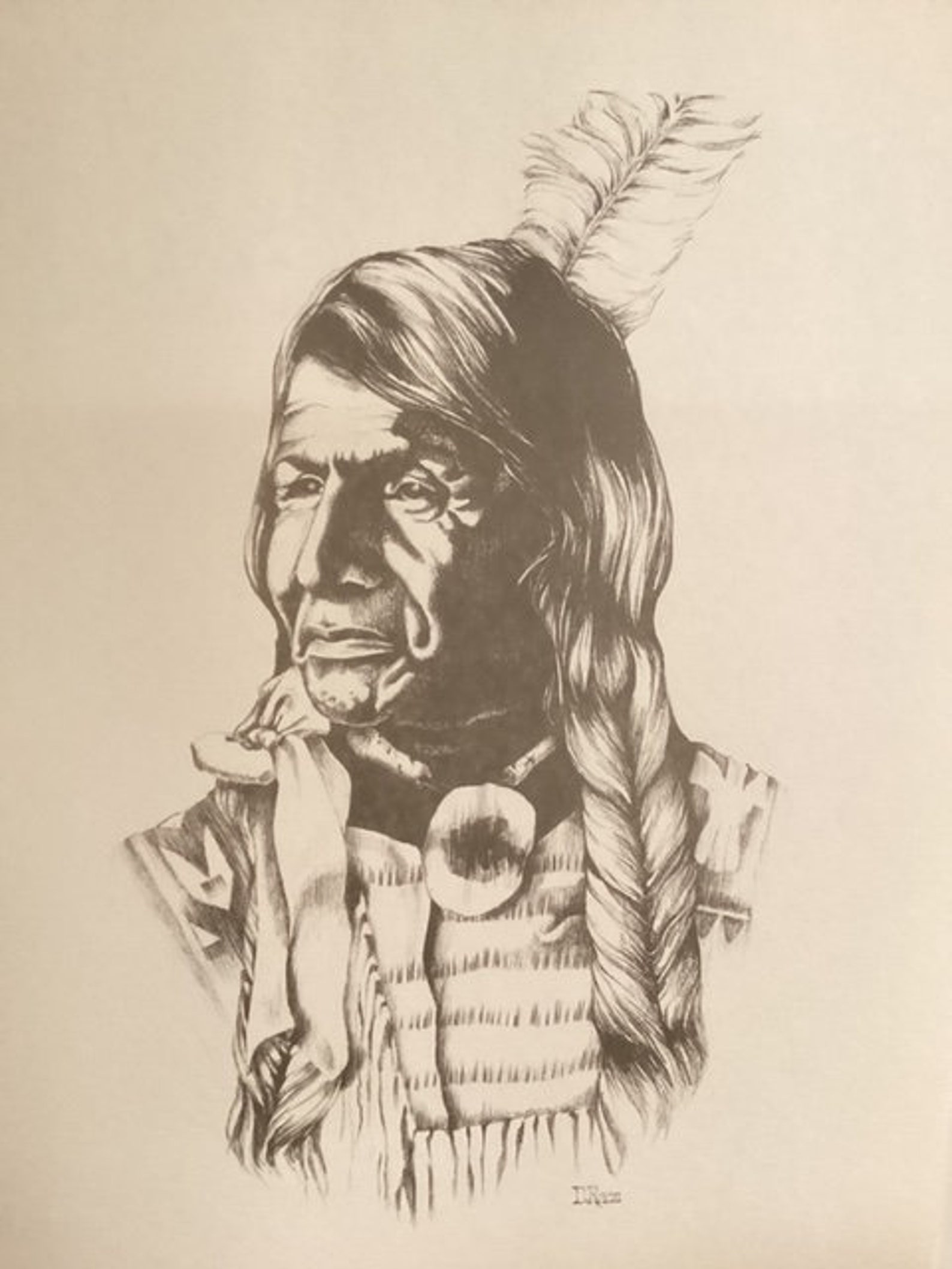 Native American Chieftain Art Print Donna Race - Etsy