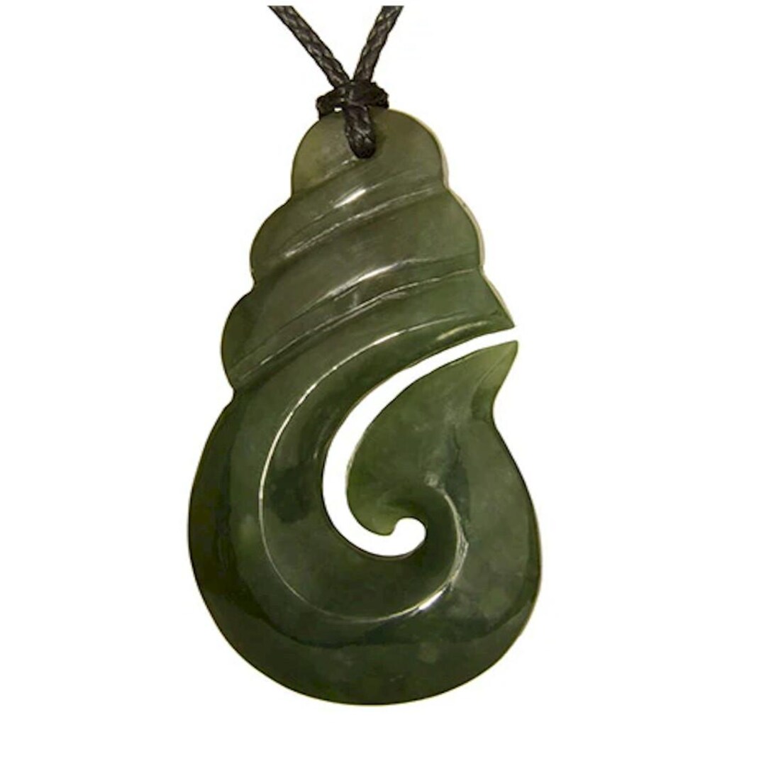 Greenstone Hook Jade Carving Our of New Zealand for Luck and Travel ...