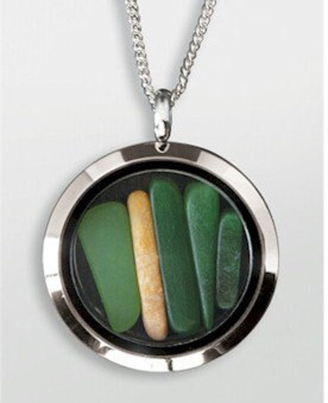 Greenstone Nephrite Mountain Jade and Stainless Steel Large Multi Stone ...