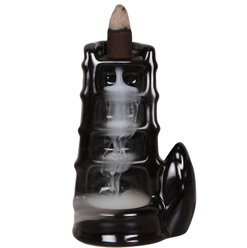 Split Bamboo Fountain Backflow Incense Cone Burner. Backflow Incense ...