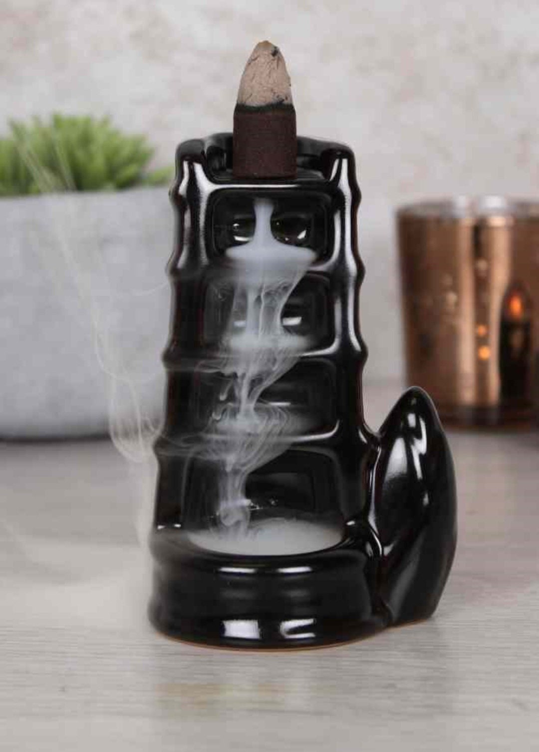Split Bamboo Fountain Backflow Incense Cone Burner. Backflow Incense ...