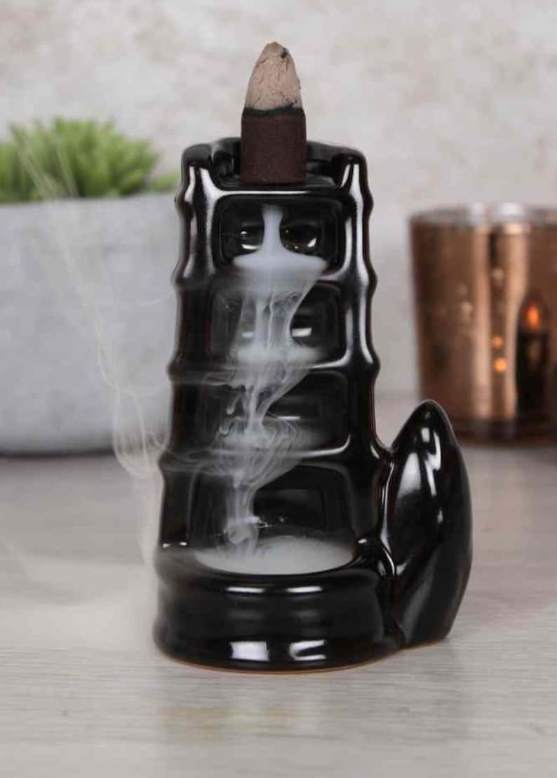 Split Bamboo Fountain Backflow Incense Cone Burner. Backflow - Etsy