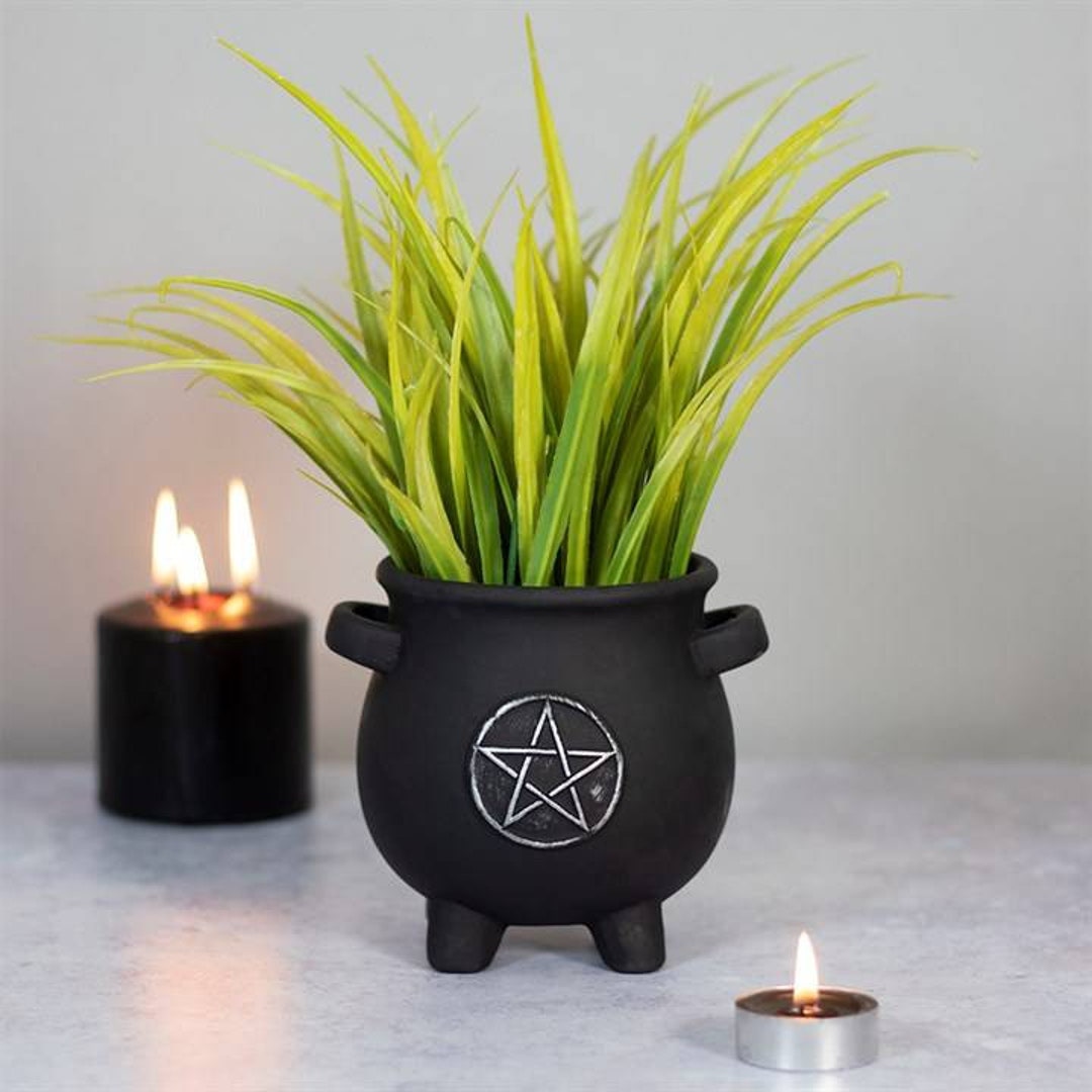 Pentacle Cauldron Plant Pot. Planter - Gift - Cauldron - Novelty ...