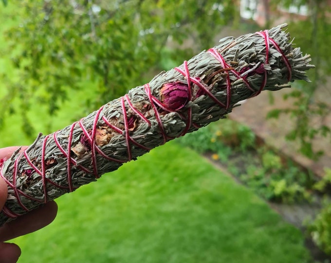 Blue Sage and Roses Smudge Stick 7 Inch. Smudge Sticks - Native ...