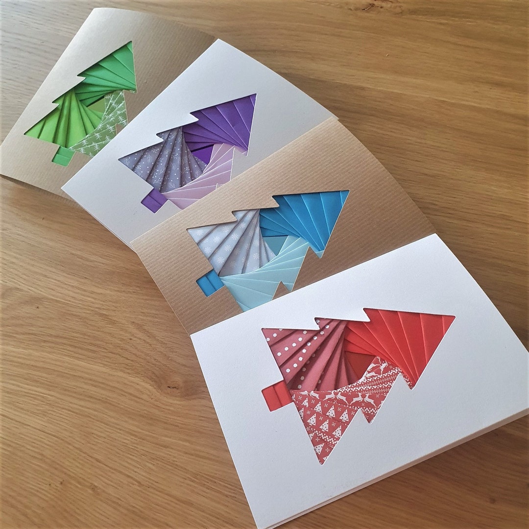 Christmas Card Making Kit | Iris Folding Craft Gift | Christmas Trees ...
