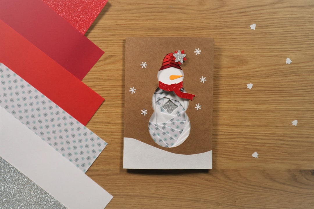 Snowman Iris Folding Pattern | PDF Download | Iris Folding Pattern & Card Template - Etsy