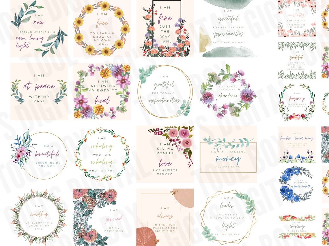 Printable Affirmation Cards I Am Affirmation Cards Care Package for Her ...