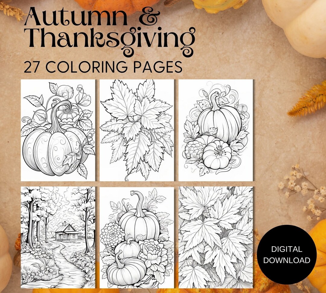 Fall Coloring Pages Autumn Coloring Pages Autumn Coloring Book ...