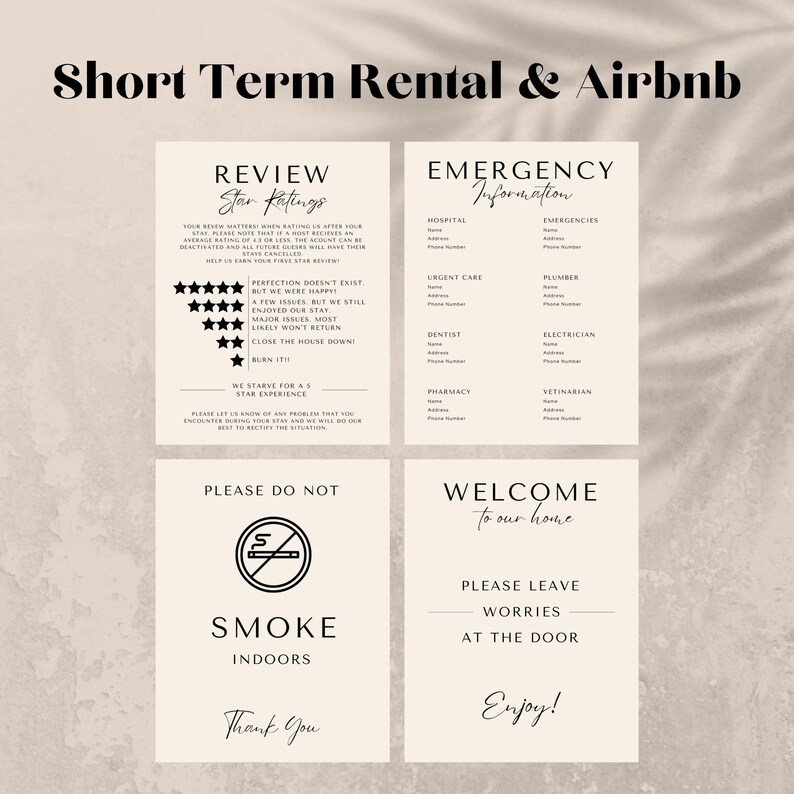 Airbnb Signs, Airbnb Template, Airbnb Templates, Airbnb Welcome Sign ...