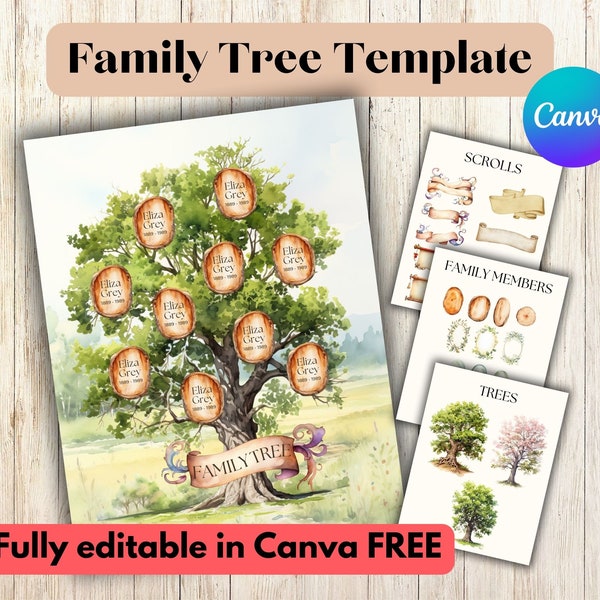 Blank Family Tree Poster - Etsy