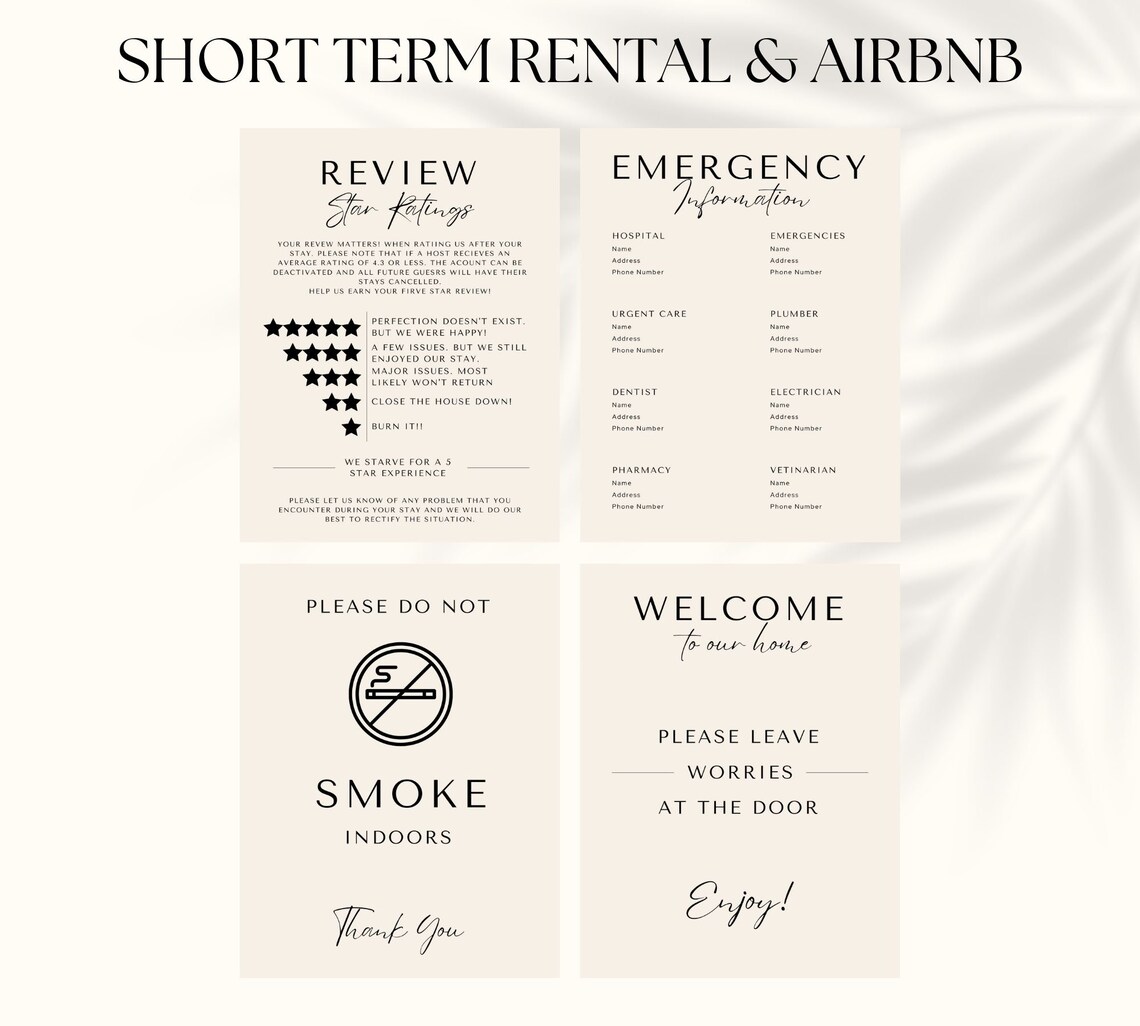 Airbnb Signs, Airbnb Template, Airbnb Templates, Airbnb Welcome Sign ...