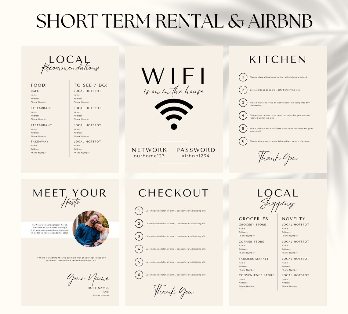 Airbnb Signs, Airbnb Template, Airbnb Templates, Airbnb Welcome Sign ...