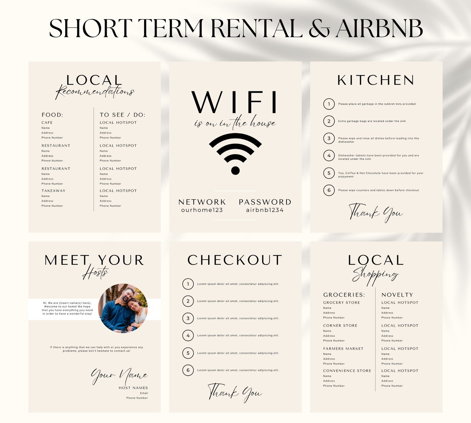 Airbnb Signs, Airbnb Template, Airbnb Templates, Airbnb Welcome Sign ...