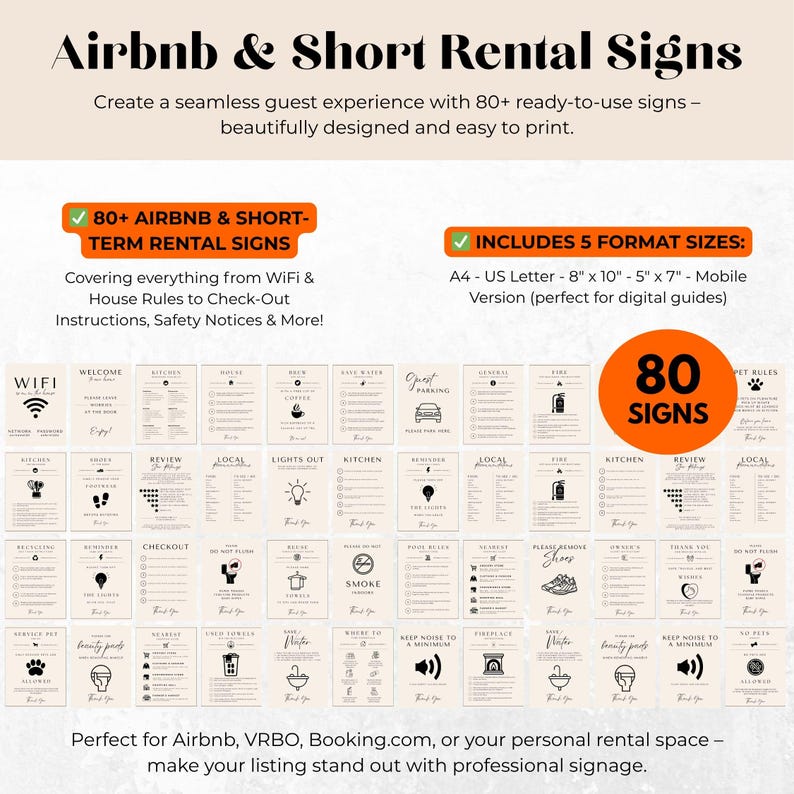 2026 MEGA BUNDLE: Airbnb Signs Airbnb Template Airbnb Templates, Airbnb ...