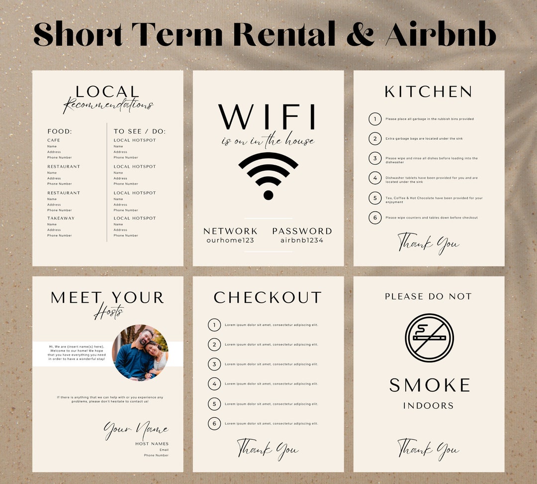 Airbnb Signs, Airbnb Template, Airbnb Templates, Airbnb Welcome Sign ...